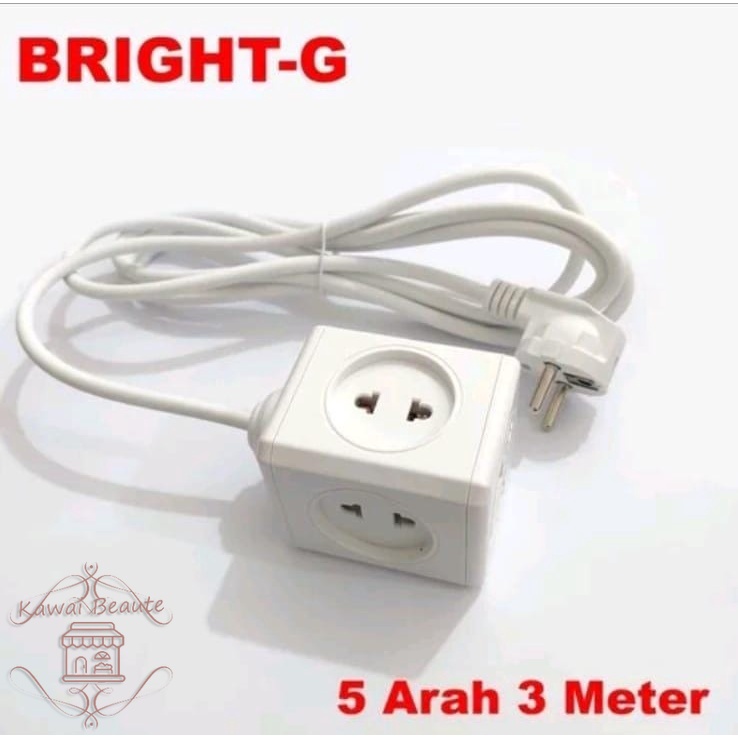 Jual Bright-G Steker T-Arde Multifungsi 5 Lubang + Kabel 3M SNI BG ...
