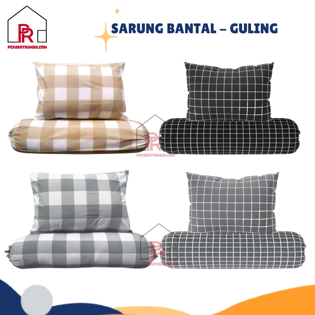 Jual Sarung Bantal Guling Kotak Kotak Homemade / Sarung Guling Tidur ...