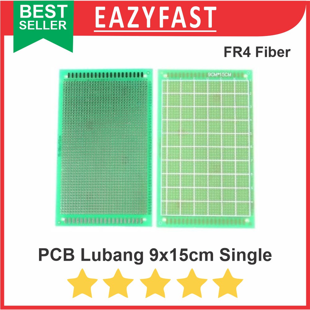Jual PCB Bolong Lubang IC Matrix Single Layer FR4 Fiber Hijau 9x15 cm ...