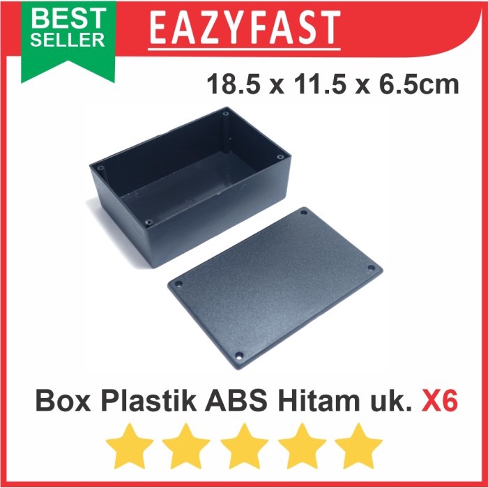 Jual Box Plastik ABS Ukuran 6 Hitam Kotak Project Case Casing Plastic ...