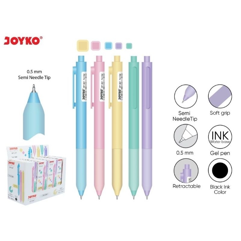 Jual Pulpen Gel Retractable JOYKO GP-367 YOI (5pc) | Shopee Indonesia