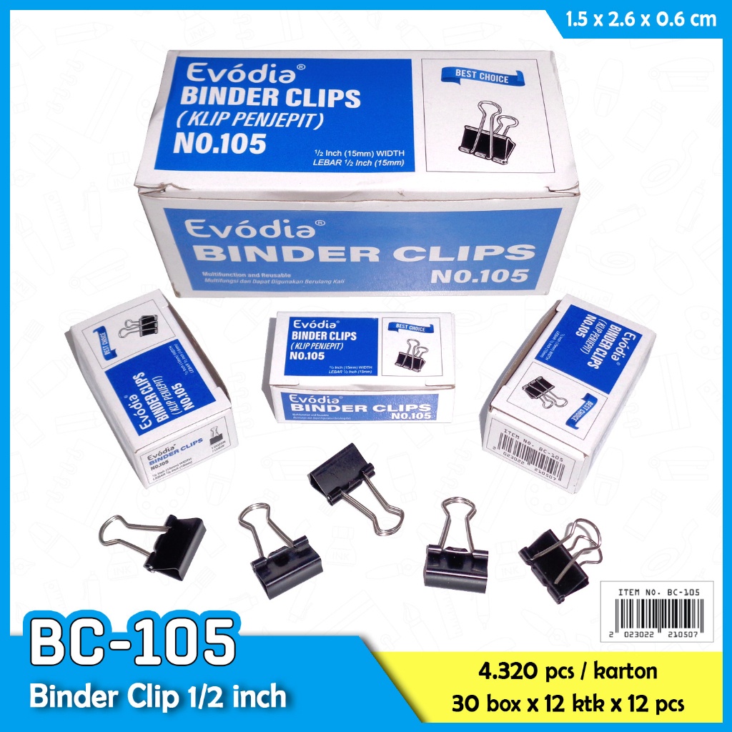 Jual Binder Clip 15mm EVODIA 105 (12pc) | Shopee Indonesia