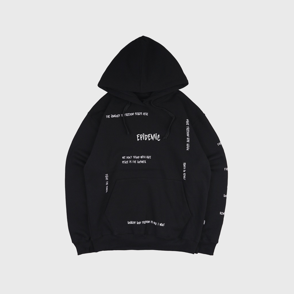 Jual Epidemic Pullover Hoodie 330 Gsm Freedom Start Here Black | Shopee ...