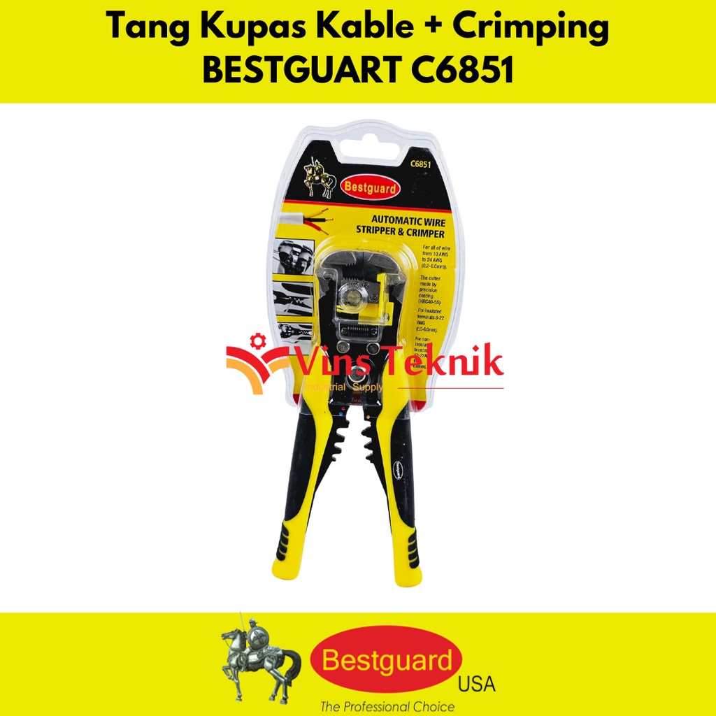 Jual Tang Crimping BESTGUARD C6851 Automatis Wire Stripper Tang Kupas ...