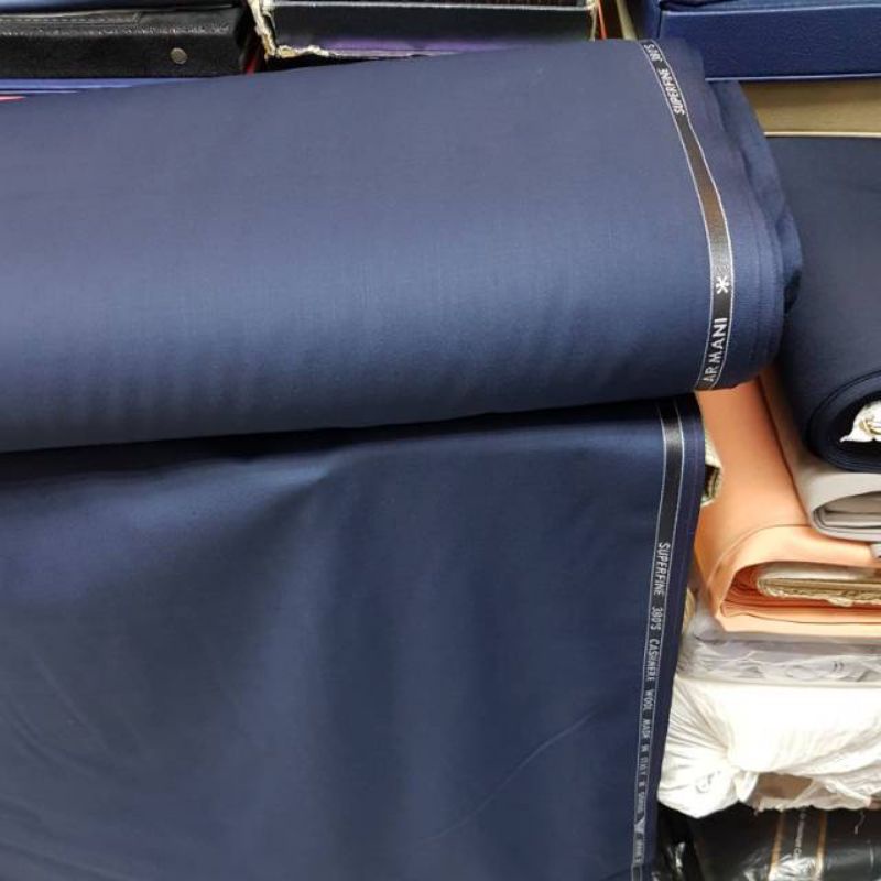 Jual Kain biru navy, wool impor lembut/celana pormal/murah | Shopee ...