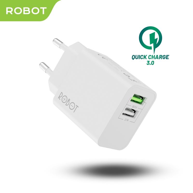 Jual ROBOT Dual Port USB-A Charger Quick Charging Adaptor RT-F4 ...