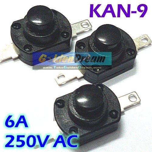 Jual Saklar Self Locking 6A 250V AC Switch DC KAN-9 On Off Button Mini ...