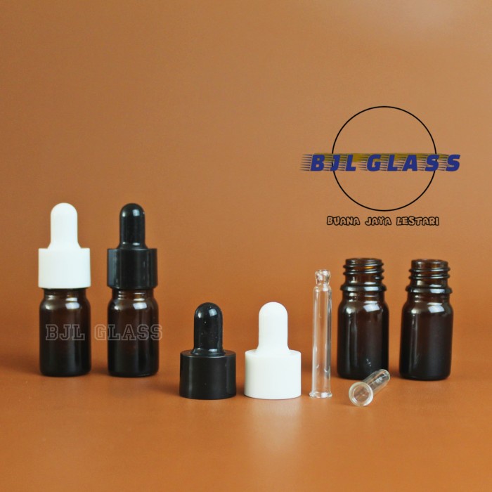 Jual Botol kaca pipet 5ml coklat / Botol serum tetes 5ml amber ring ...
