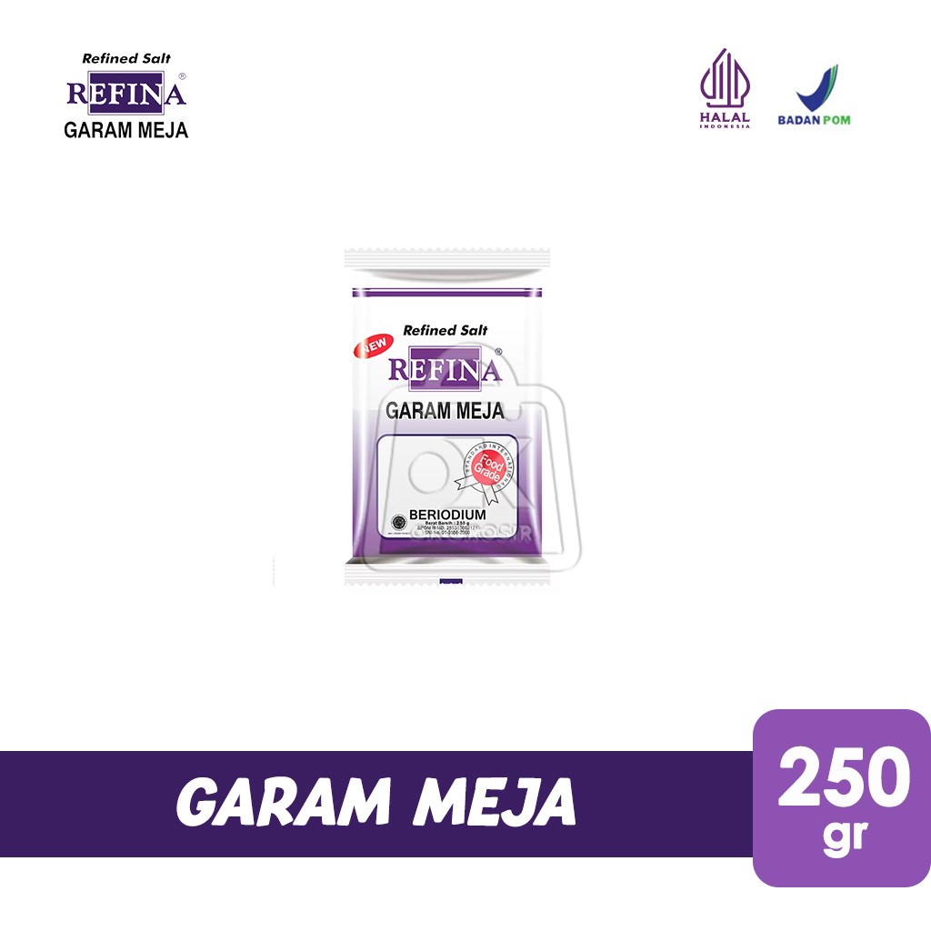 Jual Garam Meja Murni REFINA / Refined Salt (250 gr) | Shopee Indonesia