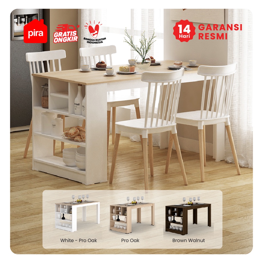 Jual Pira - Voila DT140 Set Meja Makan 4 Kursi | Shopee Indonesia