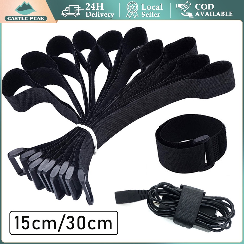 Jual Pengikat Kabel Velcro Strap Buckle Hook and Loop 5/10 PCS Nylon ...