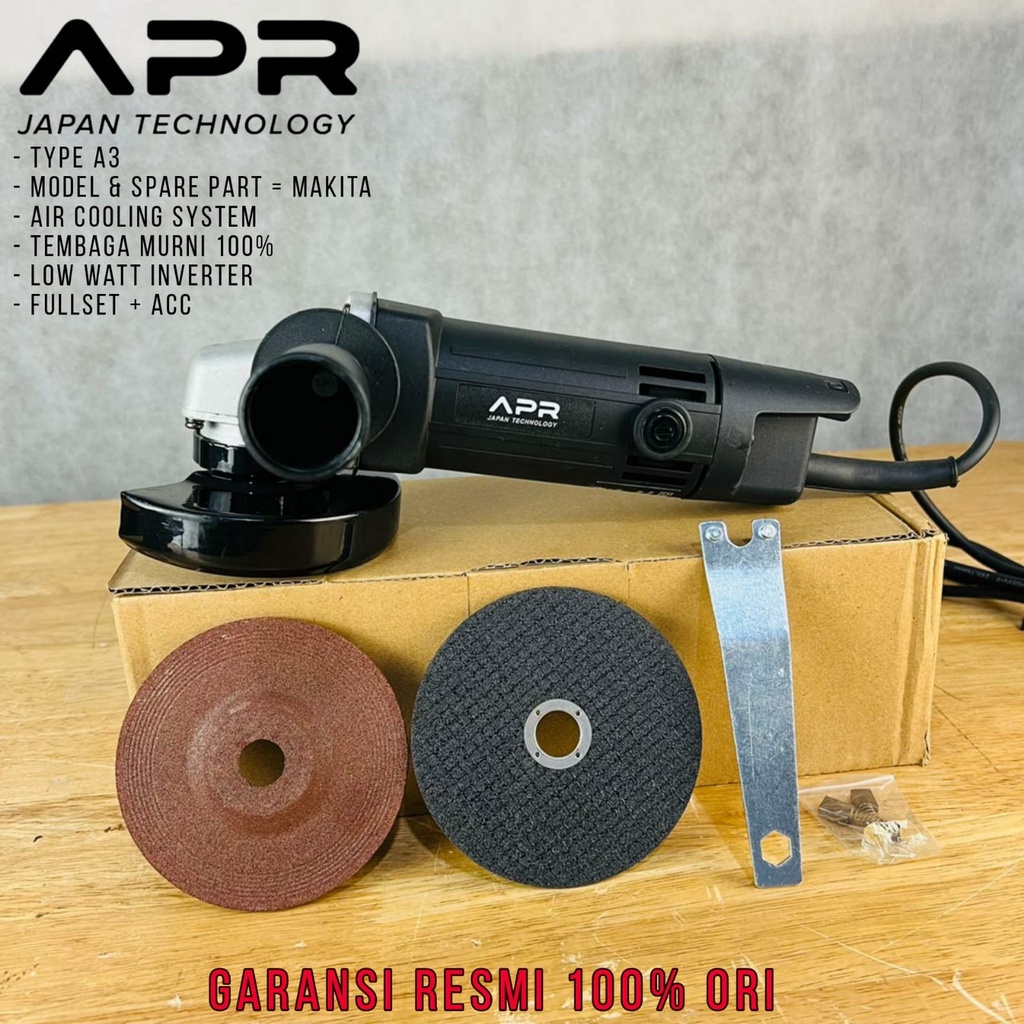 Jual APR JAPAN AP03 Mesin Gerinda Gurinda Grinda Angle Grinder Tangan 4 Inchi Mesin Potong Besi ...