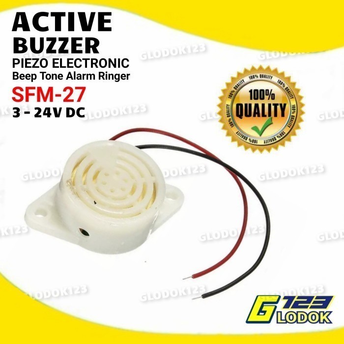 Jual Continuous Alarm DC 3V-24V Piezo Active Buzzer SFM27 Speaker 5V 9V 12V - Tanpa Bubble -vv45 ...