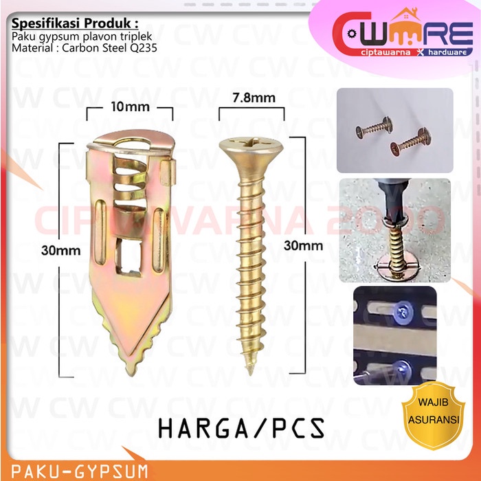 Jual Paku mur skrup sekrup dinding tembok gypsum plafon gipsum triplek ...
