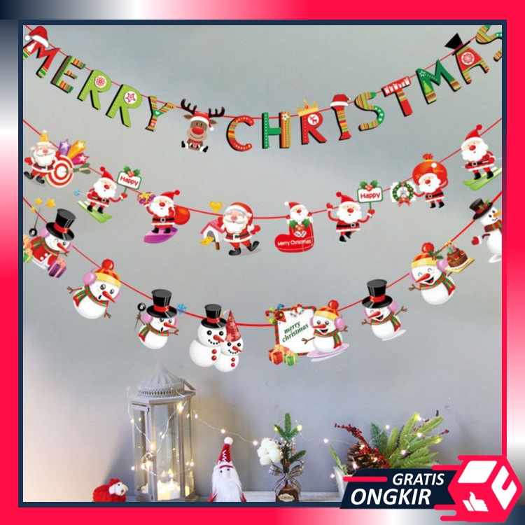 Jual Gratis Ongkir - 6023 Banner Desain Natal / Tirai Natal / Banner ...