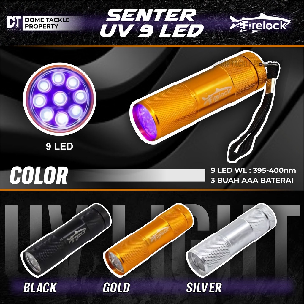 Jual Hooked Jig | Senter Ultraviolet UV Light 9 LED | Penerang Jig Umpan Pancing | Jigging ...