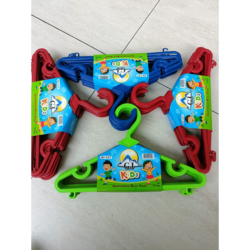 Jual GW [1 SET 12 PCS] HANGER LIDI GJ ANAK KIDS / HANGER LAUNDRY ...