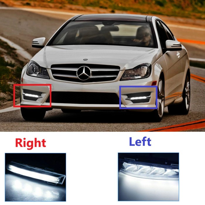 Jual Fog Lights Lampu Kabut Bumper LED DRL Mercedes W204 W212 R172 C E ...