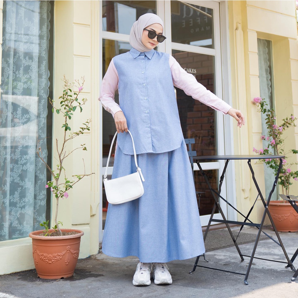 Jual DENIM SKIRT / ROK MUSLIM WANITA / BAWAHAN MUSLIMAH | Shopee Indonesia