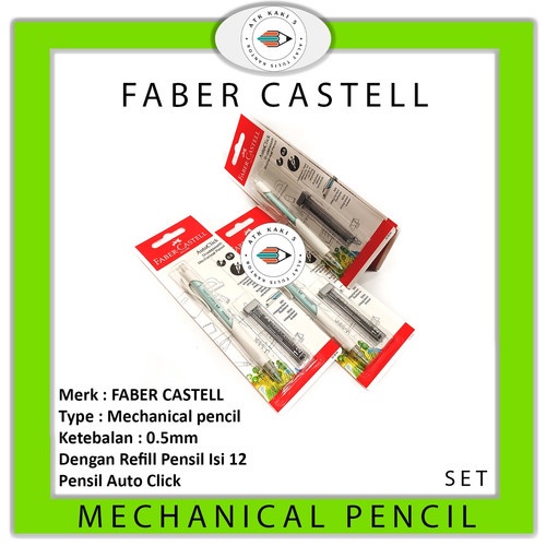 Jual FABER CASTELL Pensil Mekanik Mechanical Pencl Auto Click Refill ...