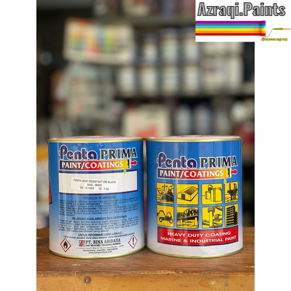 Jual CAT PENTA PRIMA HEAT RESISTAN BLACK CAT TAHAN PANAS 200°C ( 1 KG ...