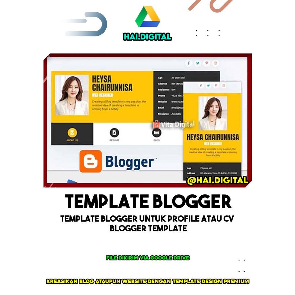 Jual Template Blogger Untuk Profile atau CV | Blogger Template | Shopee ...