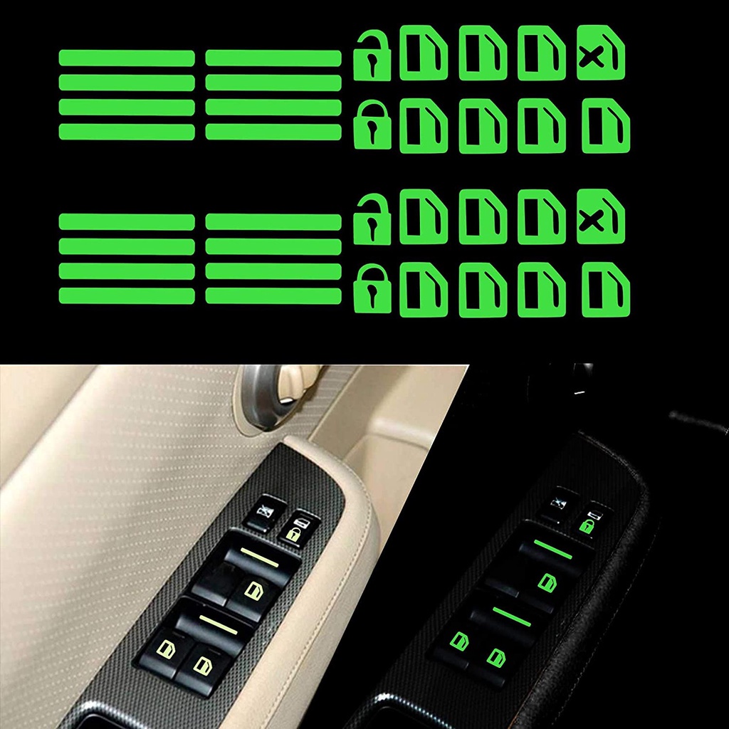 Jual Car sticker Car window switch Luminous sticker /Door Handle Button ...