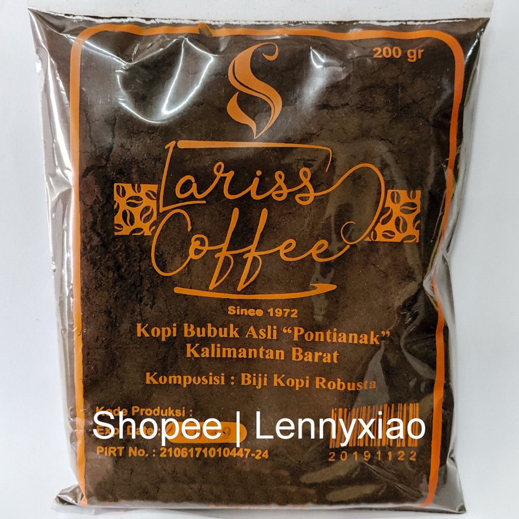 Jual Kopi Bubuk Lariss Laris Coffee Robusta 200 gr khas Pontianak ...
