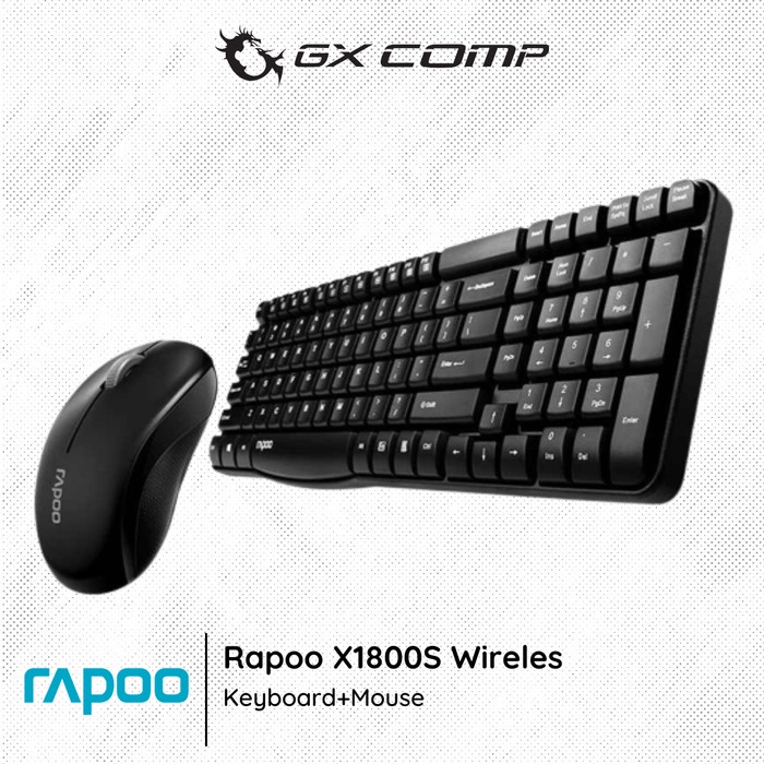 Jual RAPOO X1800S Keyboard Wireless Optical Combo - Black | Shopee ...