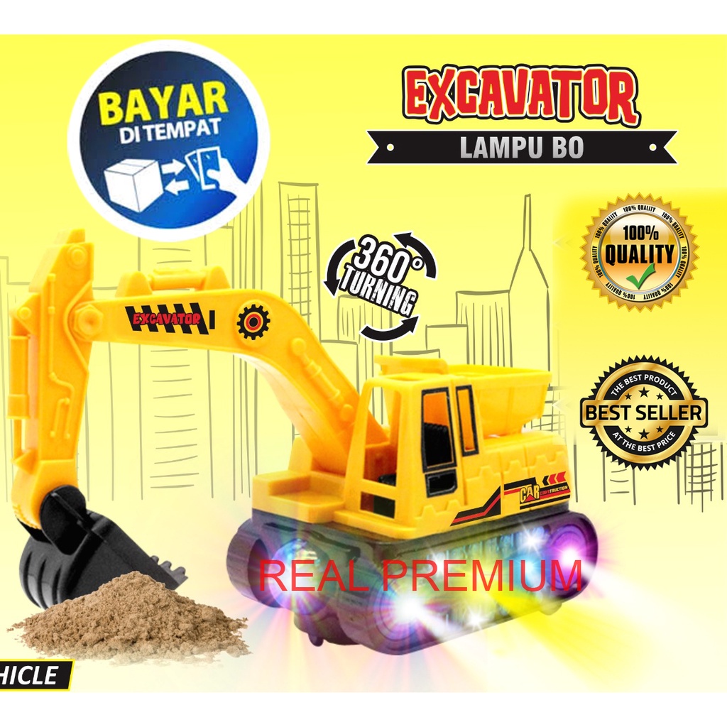 Jual Mainan Beko Excavator Truk Konstruksi Bump And Go Lampu Dan Musik RM | Shopee Indonesia