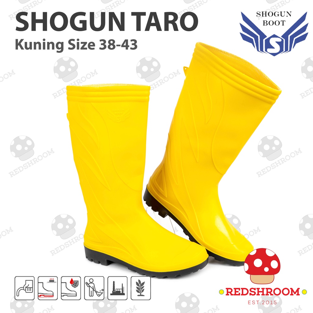 Jual Sepatu Boot Tinggi SHOGUN TARO Kuning Boots Karet Lokal Lentur ...