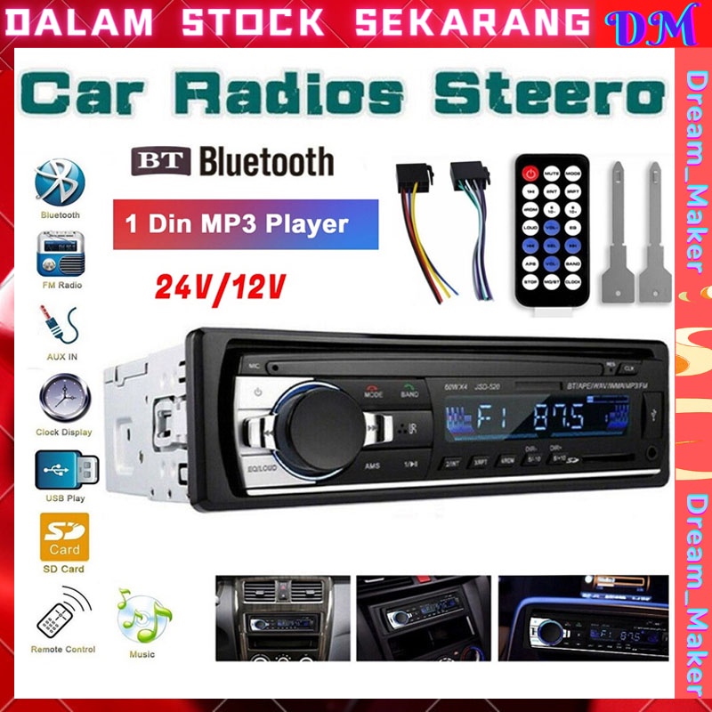 Jual BisaCOD 24V Car Radio In Dash 1 Din Tape Recorder MP3 Player JSD ...