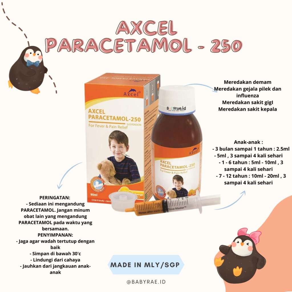 Jual Axcel Paracetamol 250/ 90ML/For Kids | Shopee Indonesia