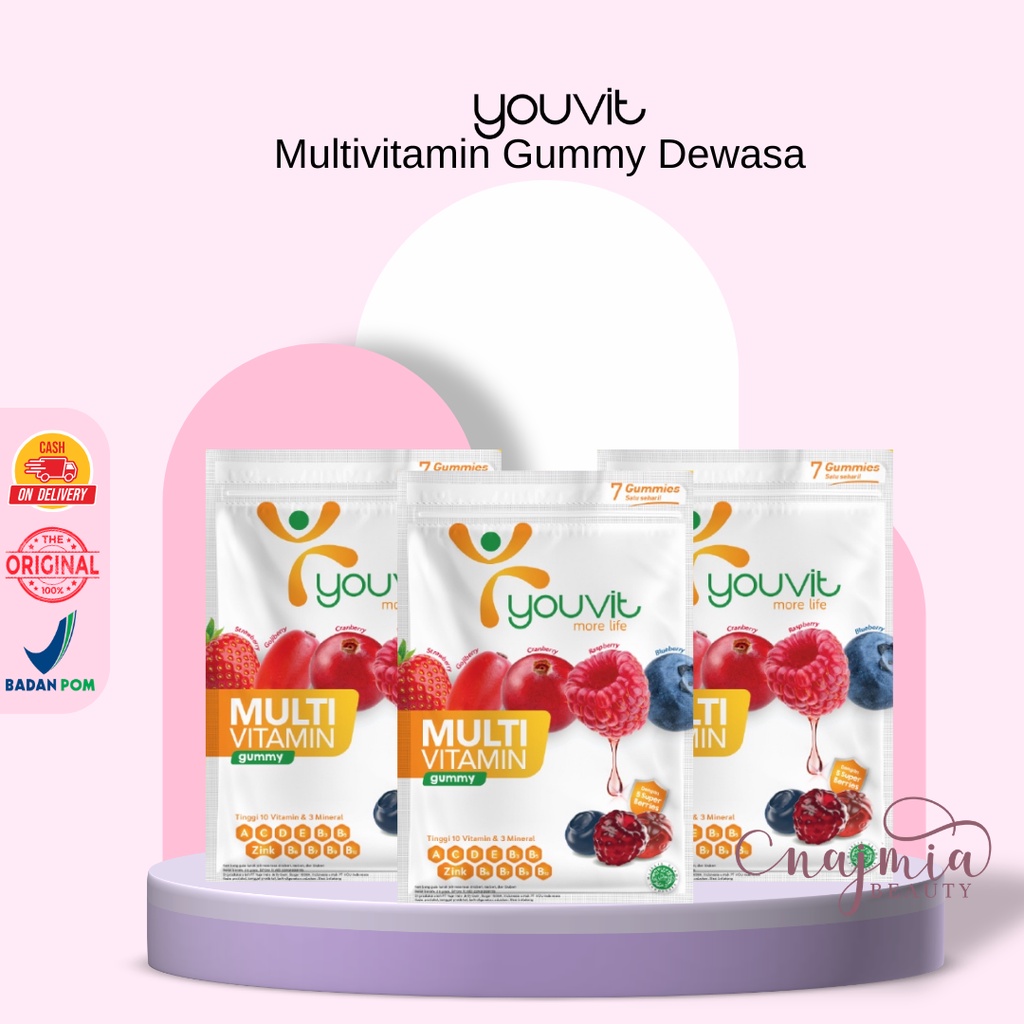 Jual NAJMIA Youvit Multivitamin Gummy Dewasa 7 untuk Imunitas | Youvit ...