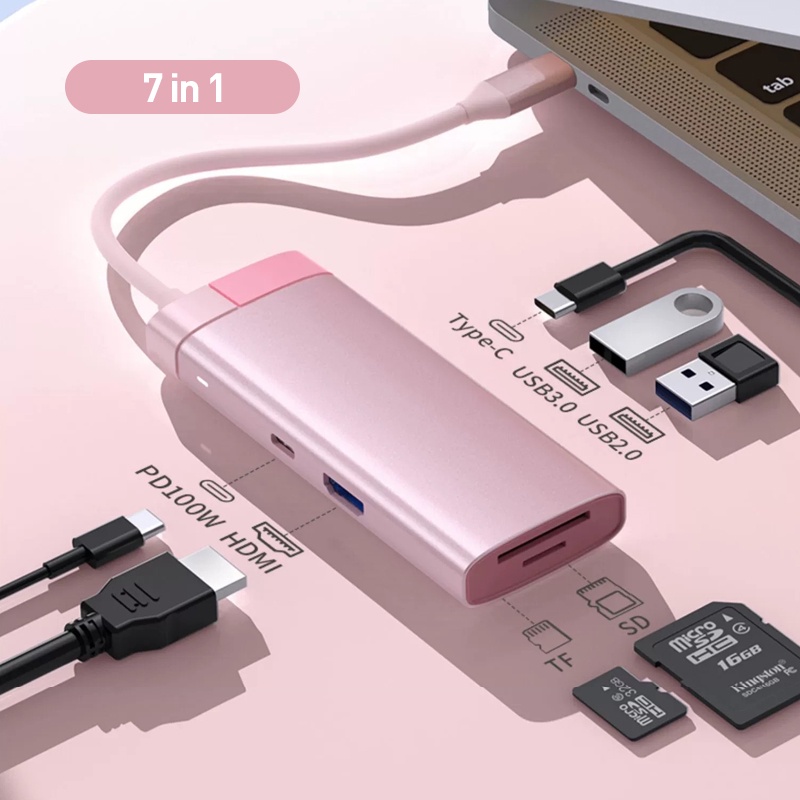Jual 7 in 1 Converter Hub Adapter 3.0 Type C Adaptor Laptop for Macbook ...
