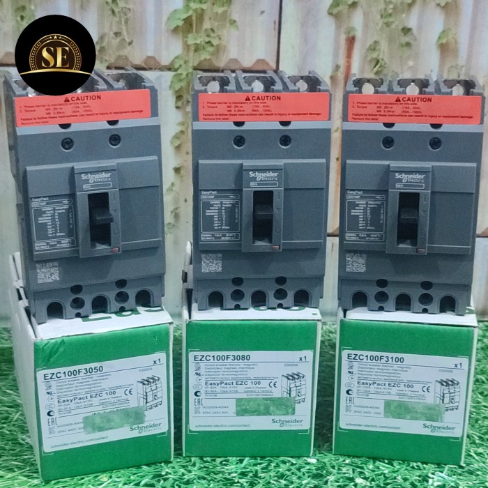 Jual Ready MCCB Breaker Schneider Elektrik EZC100F 3P 100A 80A 75A 60A 50A 3phase - 100A ...