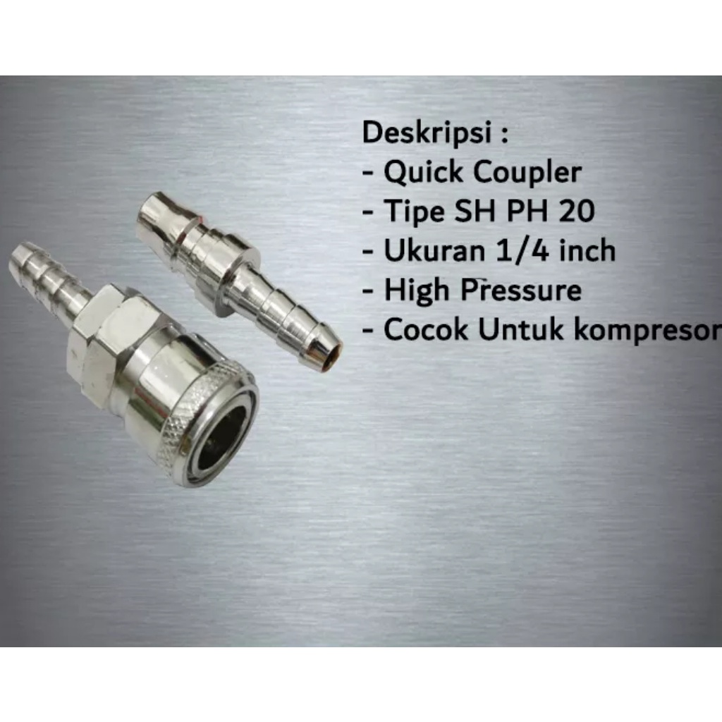 Jual Quick Coupler Nepel Sambungan Selang Angin Kompresor SH20 Dan PH20 Set Fitting SH 20 Plus ...
