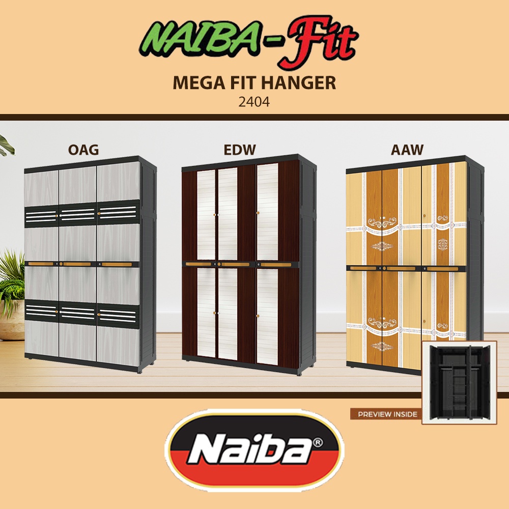 Jual Naiba - 2404 / 2424 (HANGER) LEMARI PLASTIK 3 PINTU GANTUNGAN ...