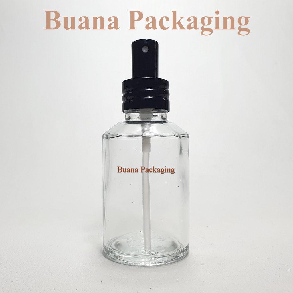 Jual Botol Kaca GD 100 Ml Clear Ori Tutup Spray Aluminium Spiral ...