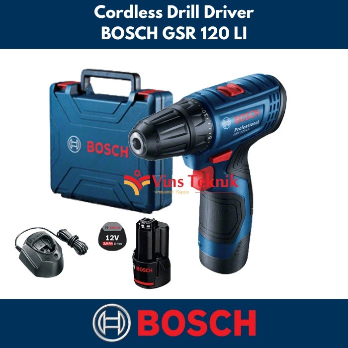Jual Bor Obeng Baterai Bosch GSR 120-Li Cordless Drill GSR120LI ...