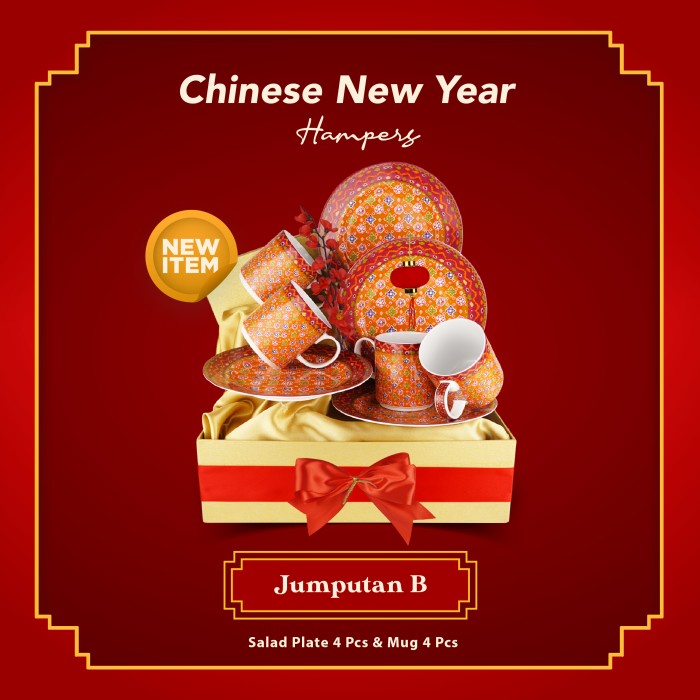 Jual ZEN Hampers/Parcel CNY Imlek Piring Mug Keramik Set Ghea Jumputan ...
