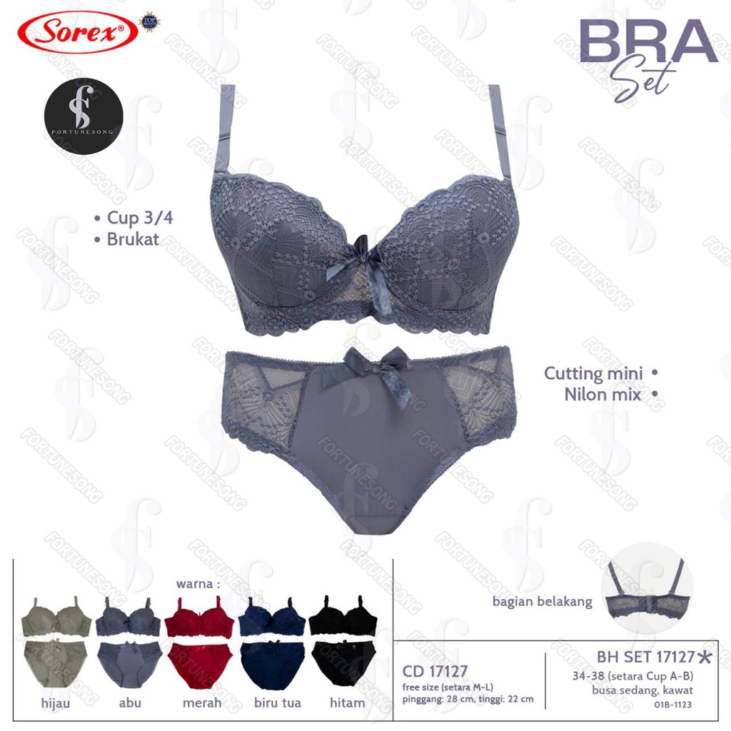Jual Fortunesong - Bra Set Sorex Brukat dengan Kawat Busa Bra Set ...