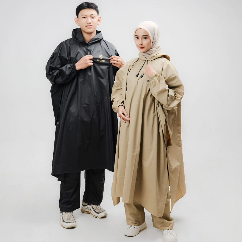 Jual Jas Hujan Motor Ponco Jumbo SULTAN Anti Rembes Model Kelelawar + Celana PVC Tebal gamis ...