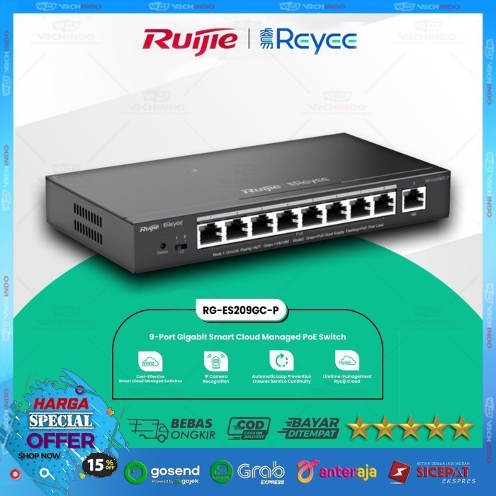 Jual Ruijie REYEE RG-ES209GC-P 9-Port Gigabit Smart PoE Switch ...
