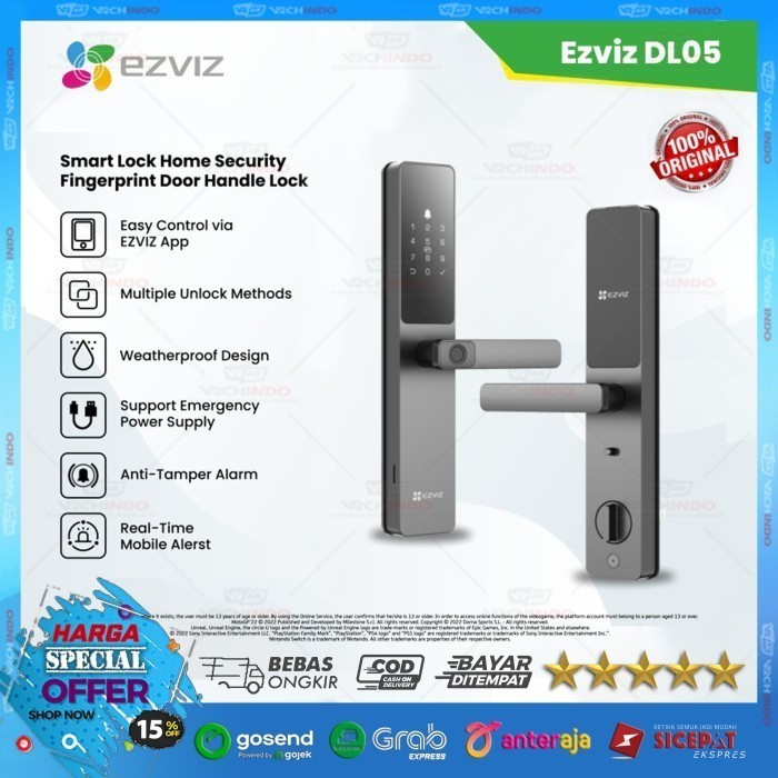 Jual EZVIZ DL05 Smart Door Lock | Handle Lock dengan Fingerprint dan ...