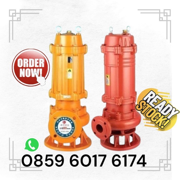 Jual Pompa celup Air Kotor / Submersible Sewage Pump Merek Gin pump 200WQ300-16-22KW 8icnh 380V ...