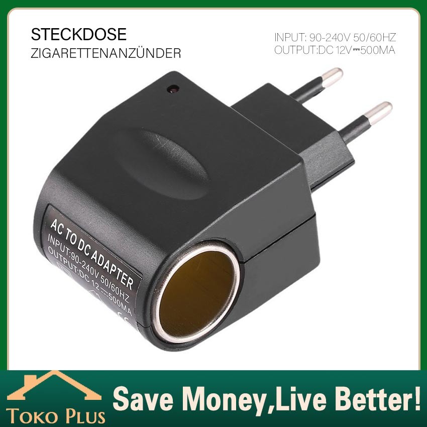 Jual Adaptor Colokan Listrik Car Charger Mobil Converter AC to DC 220V ...