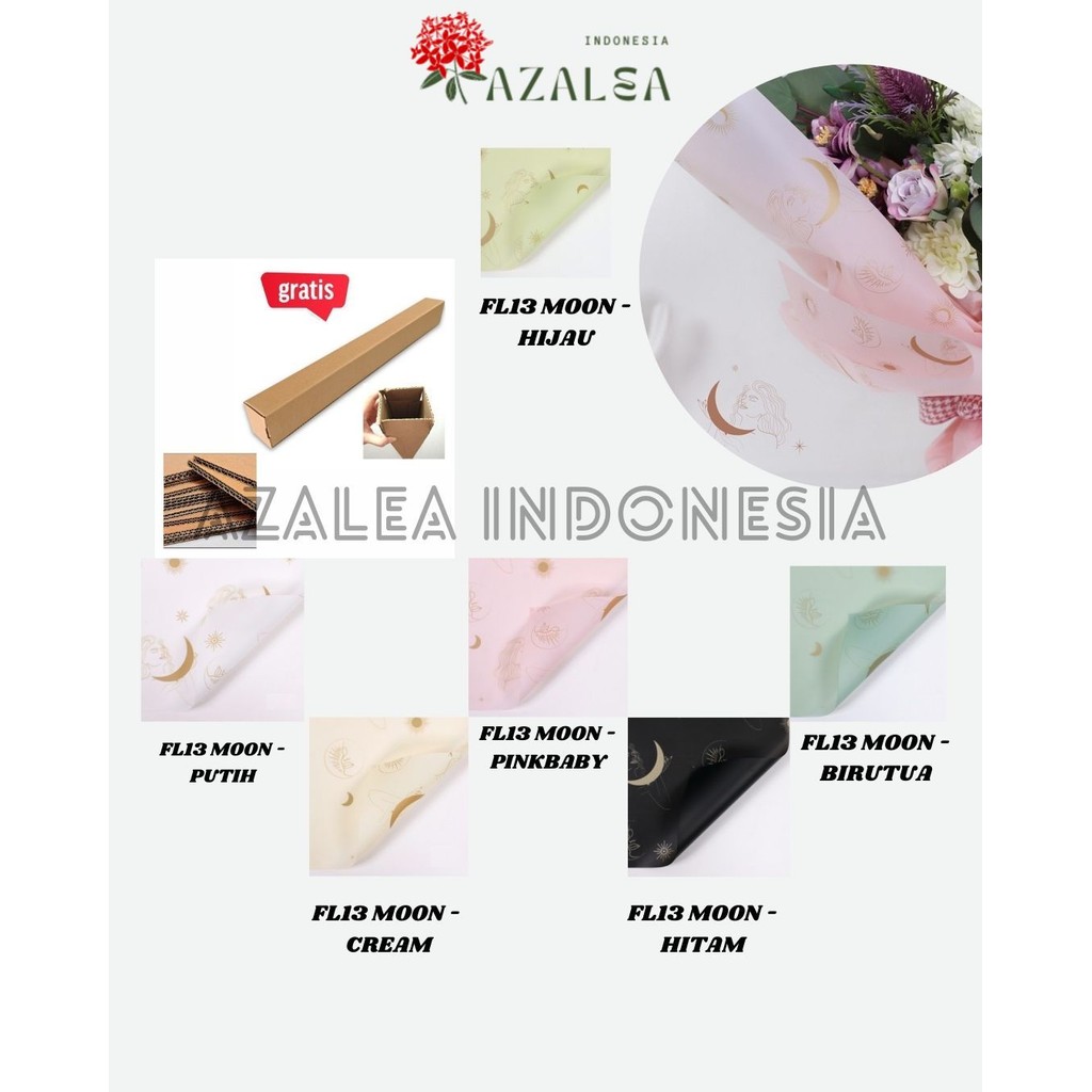 Jual AZALEA - (5 LEMBAR) - FL13 MOON Kertas Bunga Paper Buket Motif ...