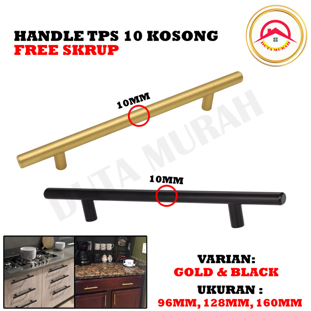 Jual Handel Tarikan Laci TPS 10 Kosong Stainless Gold Black Handle ...