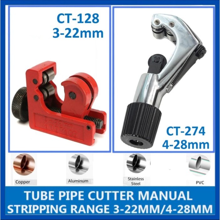 Jual Alat Pemotong Pipa AC Aluminium Tembaga Besi Tube Cutter Pipe CT128 MERAH | Shopee Indonesia